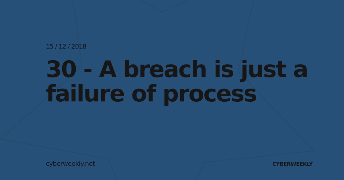 30 - A breach is just a failure of process